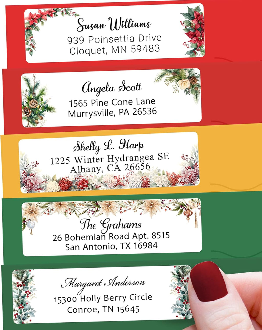 Personalized Christmas Return Address Labels - Small Labels Multiple D ...