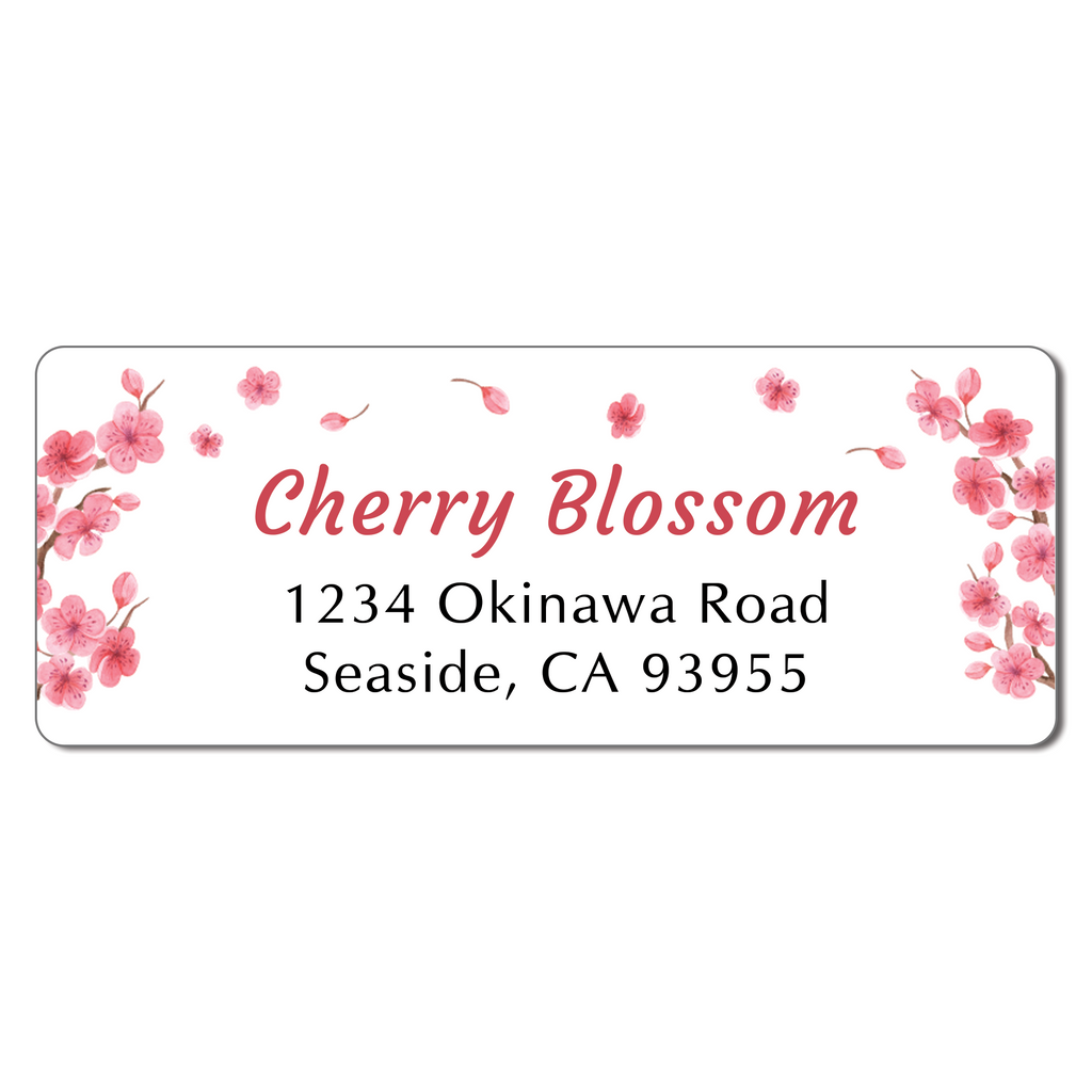Personalized Return Address Labels Spring - Large Rectangle Cherry Blo ...