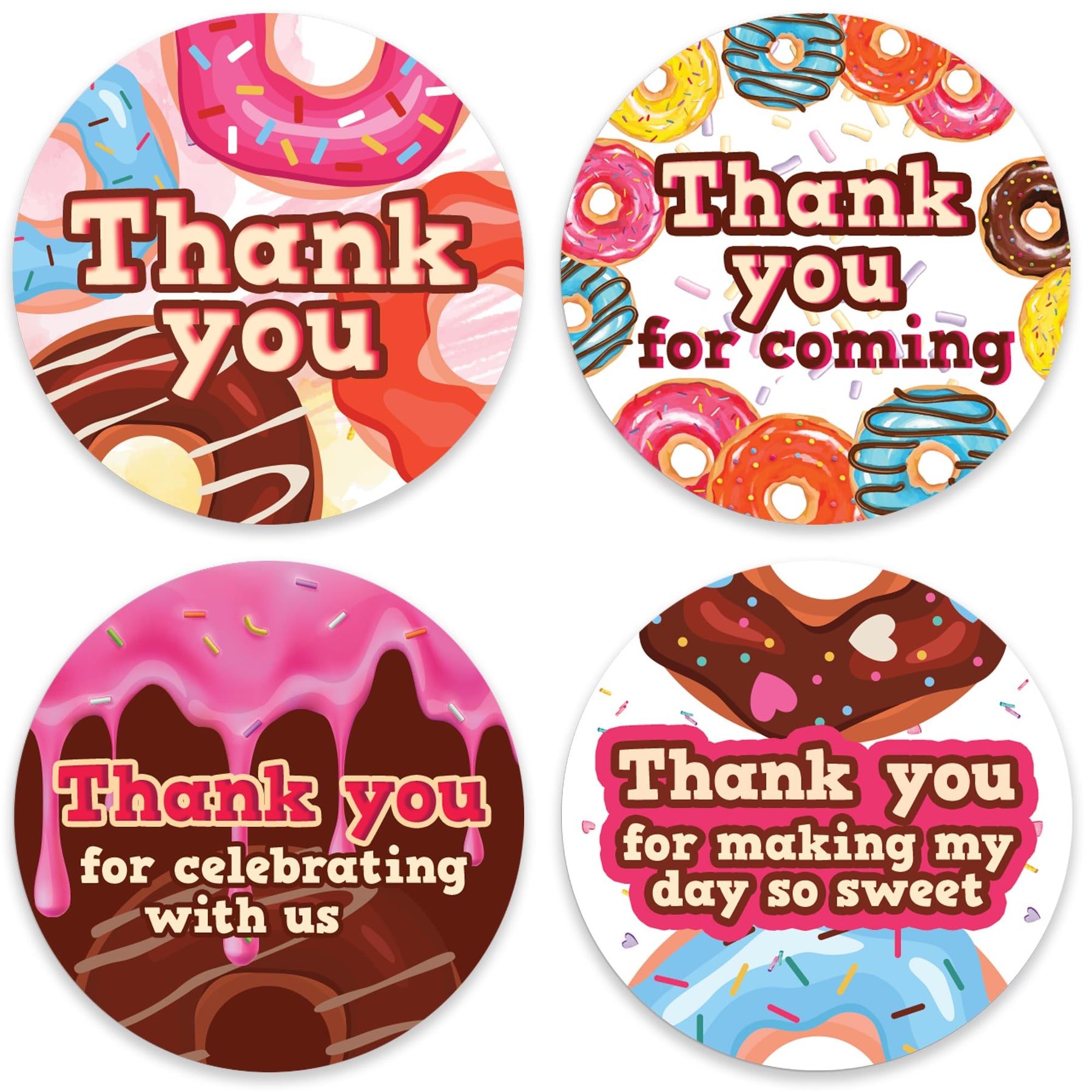 Thank You Donut Stickers - Set of 80 Thank You for Coming Stickers, Pr ...