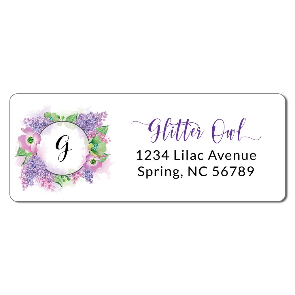 Personalized Return Address Labels Spring - Large Rectangle Lilac Flor ...