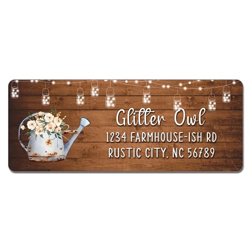 Personalized Return Address Labels Rustic - Large Rectangle Watering C ...